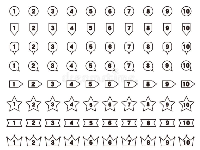 Number icon set stock vector. Illustration of business - 172724724