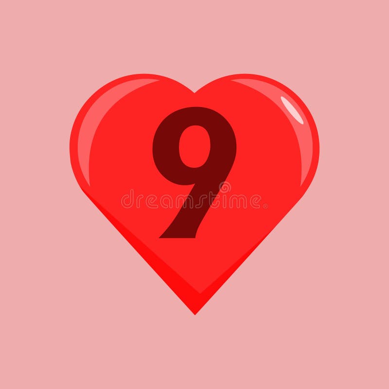 Illustration Number 9 Inside the Love Logo. Very Pretty and Pretty ...