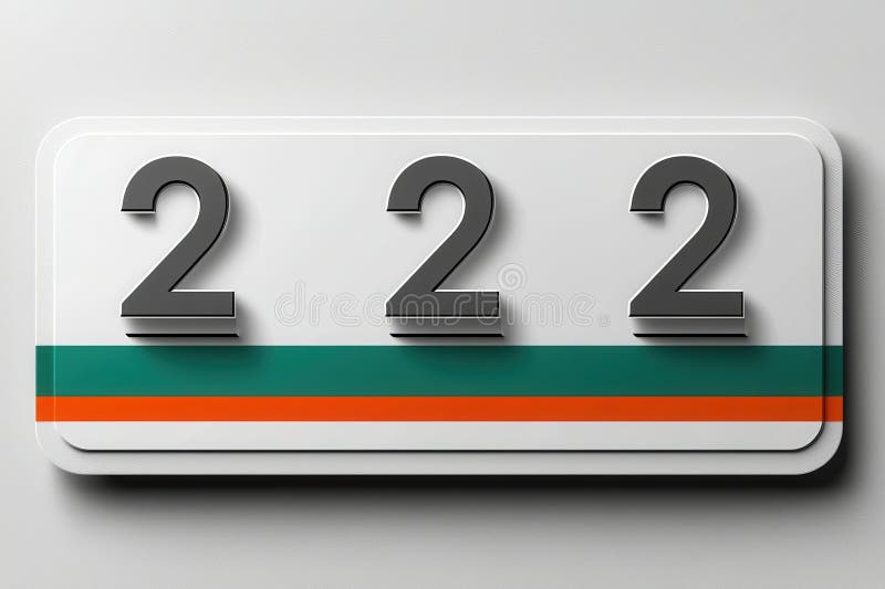 Illustration of Number Sequence 222 with Modern Design Elements Stock ...