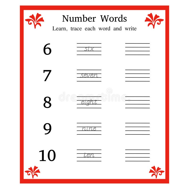 Illustration of Number Words from 6 To 10 Stock Image - Illustration of ... Illustration of Number Words from 6 To 10 Stock Image - Illustration of ...