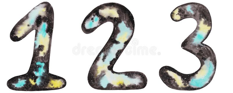 Illustration of Numbers with Space. Universe, Outer Space, Galaxy Stock ...