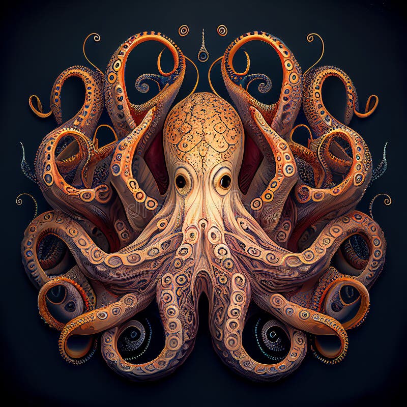 Illustration of an octopus stock illustration. Illustration of abstract ...