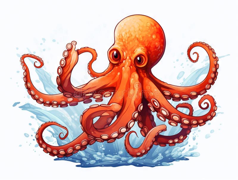 Illustration of Octopus in Cartoon Style Made with Generative AI ...