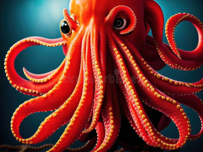 An Illustration of an Octopus. Stock Image - Image of pink, marine ...