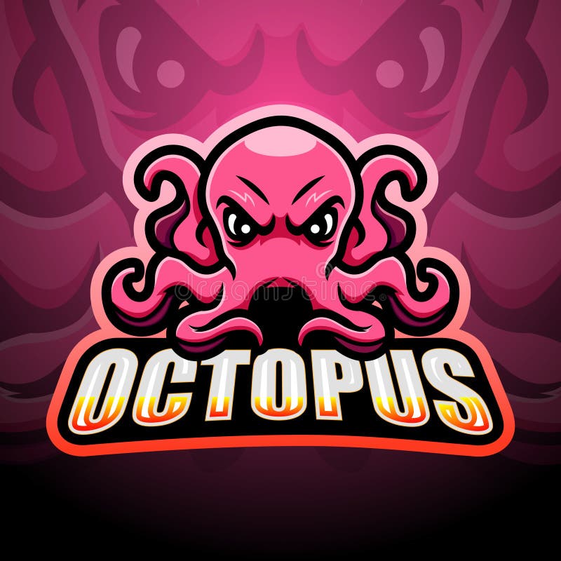 Octopus Mascot Esport Logo Design Stock Vector - Illustration of badge ...