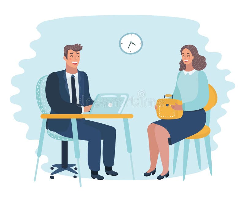 Illustration of Office Employer Interview. Stock Vector - Illustration ...