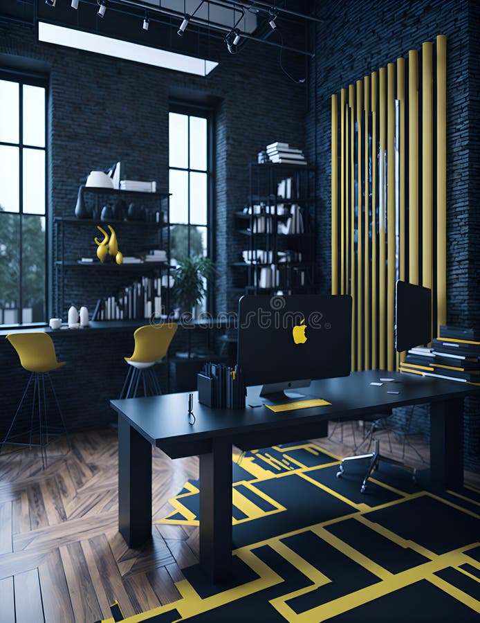 Illustration of an Office Interior Built Using the Memphis Milano ...