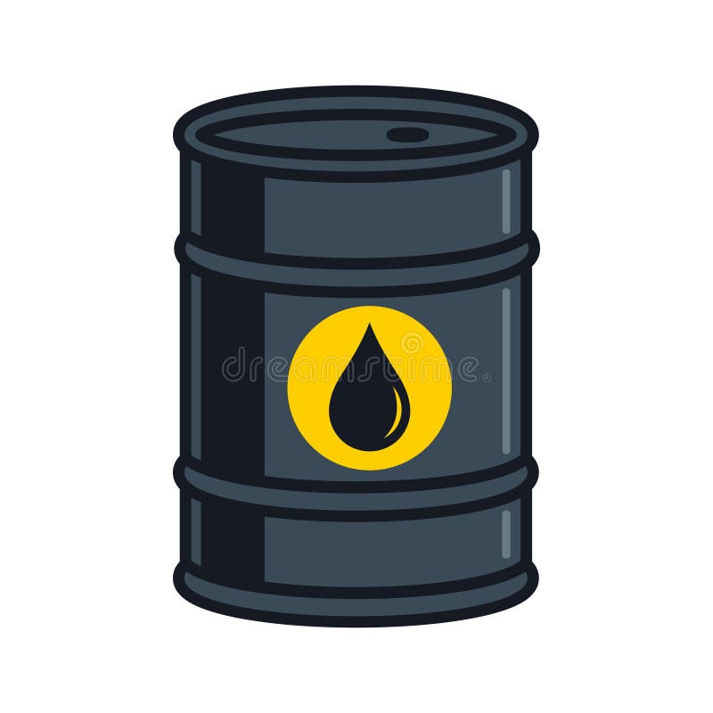 Illustration of an Oil Barrel in Line and Fill Style. Stock ...