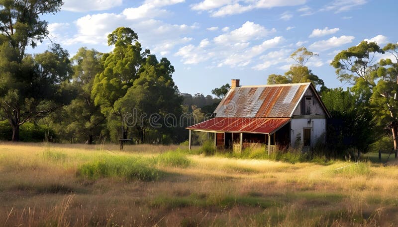 Old Australian shack stock illustration. Illustration of building ...