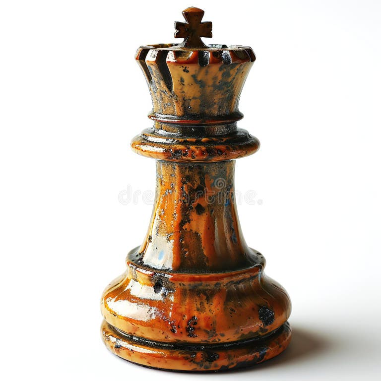 Old Chess Piece Isolated on a White Background Stock Illustration ...