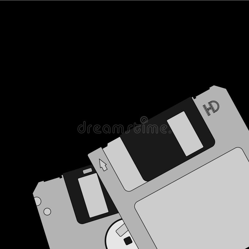 Illustration of Old Computer Disquettes Stock Vector - Illustration of ...