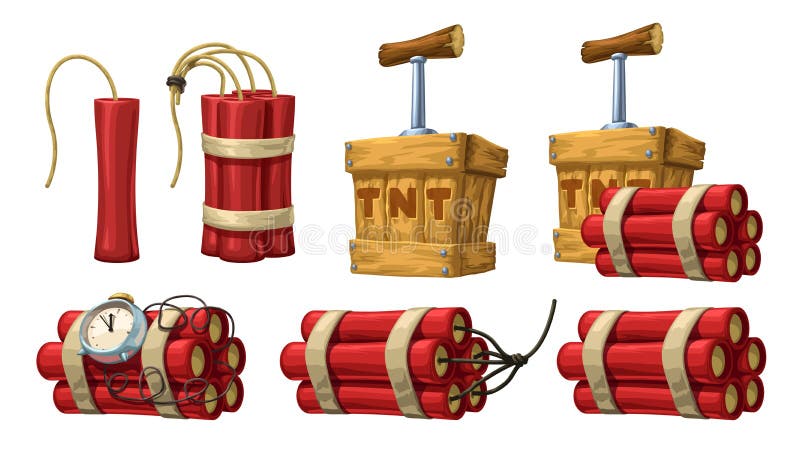 Dynamite set on white stock vector. Illustration of detonator - 154345134