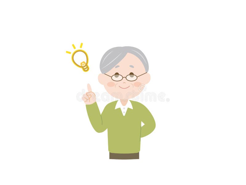 Old man idea1 stock vector. Illustration of character - 160821771