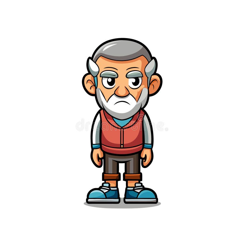 Illustration of Old Man Putting Something Down Stock Illustration ...