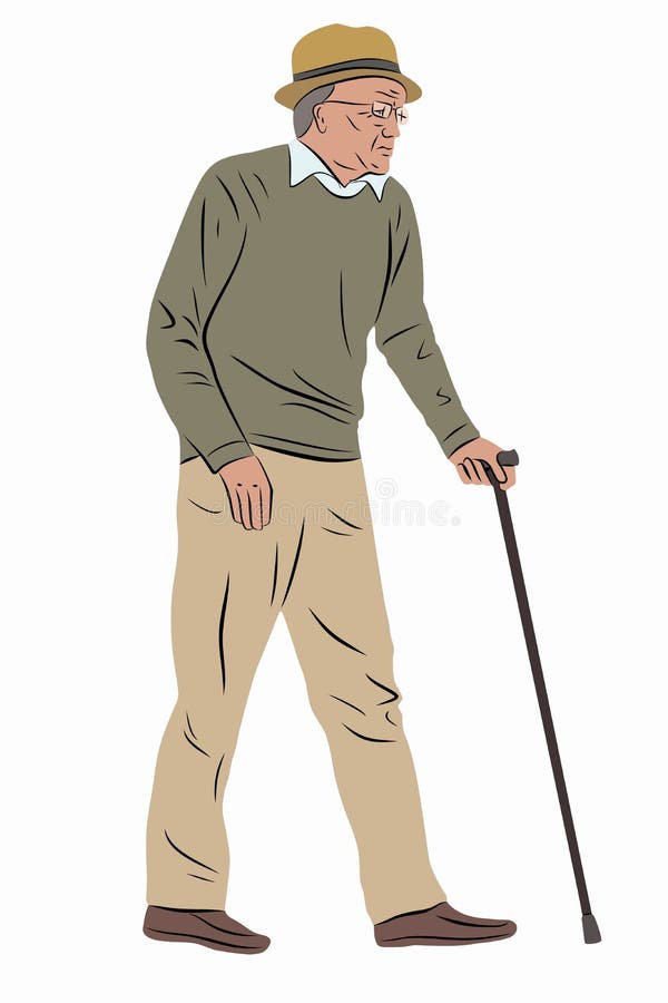 Illustration of an Old Man. Vector Draw Ilustração do Vetor ...