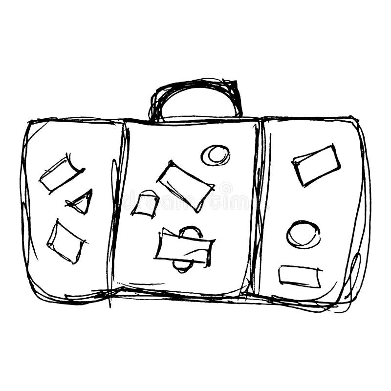 Hand-drawn Suitcase Sketches Set Stock Illustration - Illustration of ...