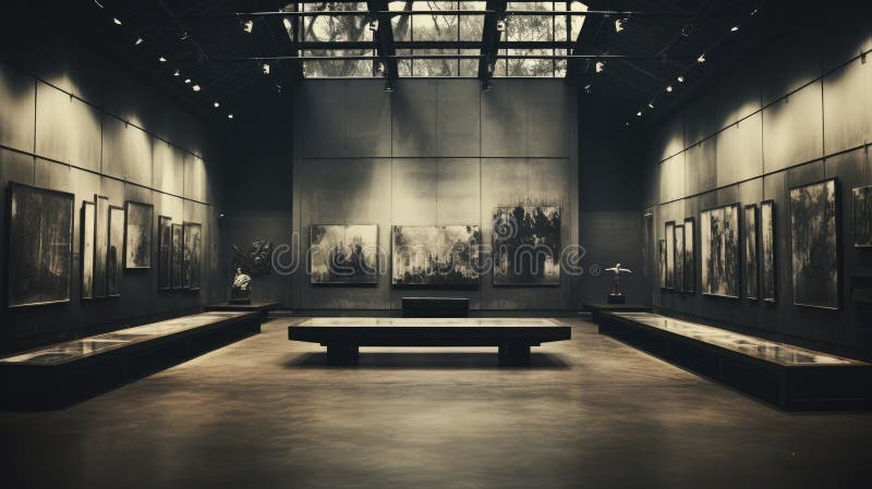 A Hall within a Vandalized Old Museum Stock Illustration - Illustration ...