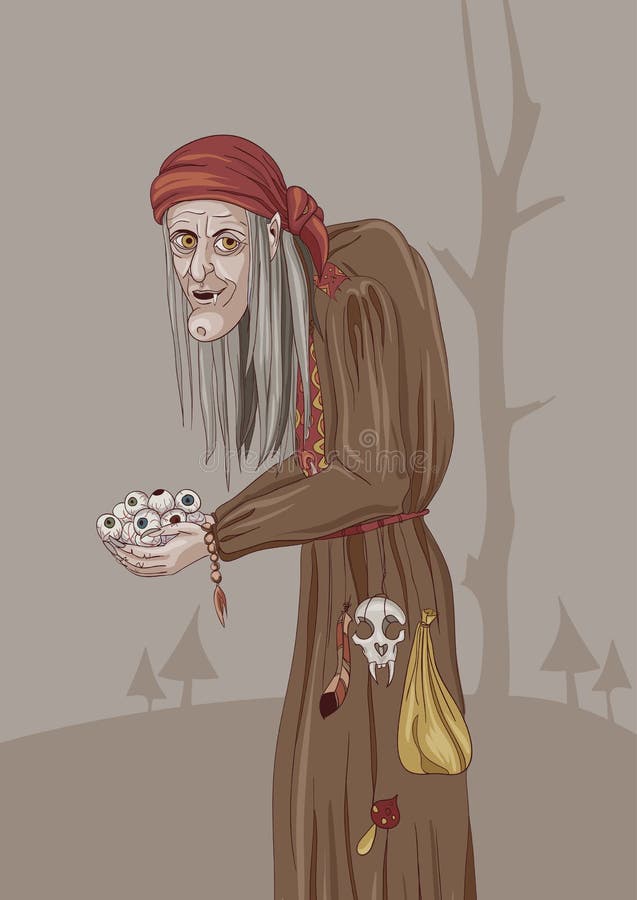 Illustration of old witch stock vector. Illustration of isolated - 44441376