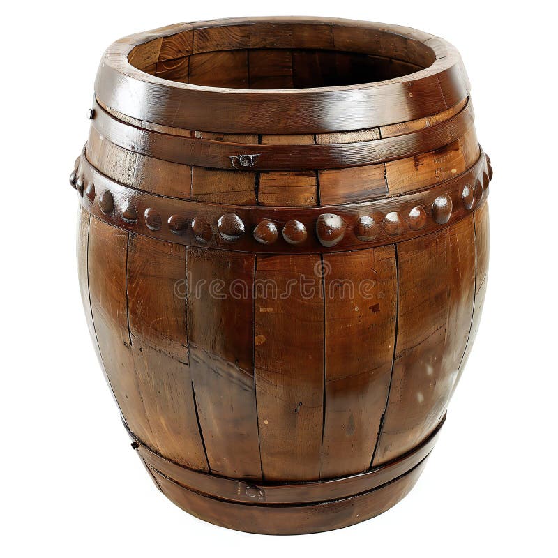 Old Wooden Barrel Isolated on White Background Stock Illustration ...