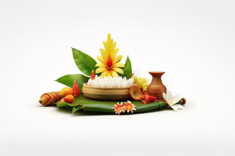 Illustration of Onam Festival with with Onam Elements, Generative Ai ...