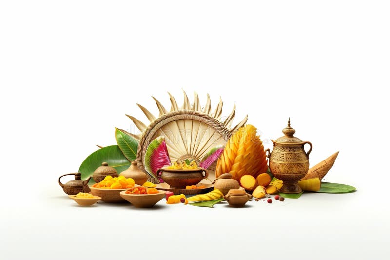 Illustration of Onam Festival with with Onam Elements, Generative Ai ...