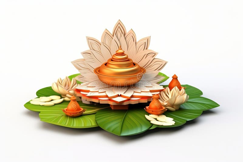 Illustration of Onam Festival with with Onam Elements, Generative Ai ...