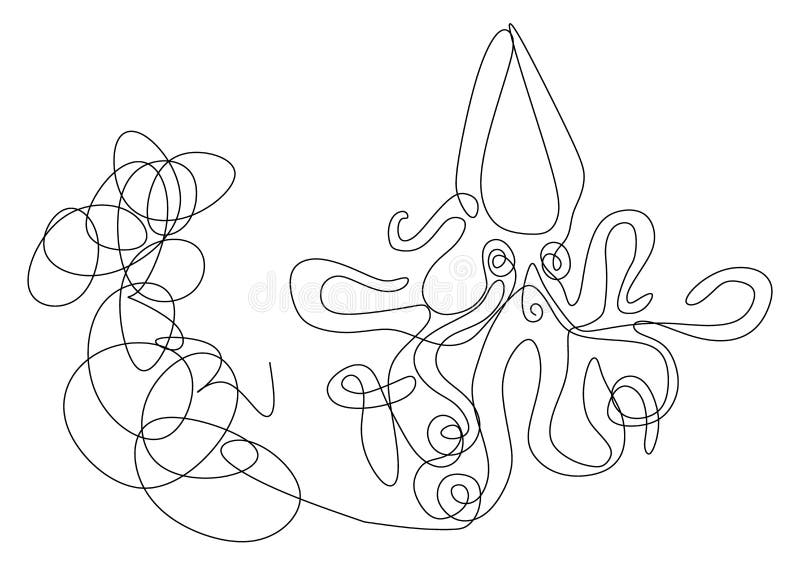 An Illustration, One Line Art. Continuous One Line Drawing Stock ...