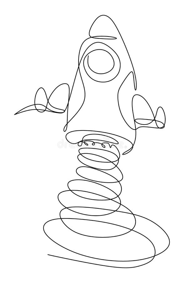 One Line Drawing Rocket Stock Illustrations – 184 One Line Drawing ...