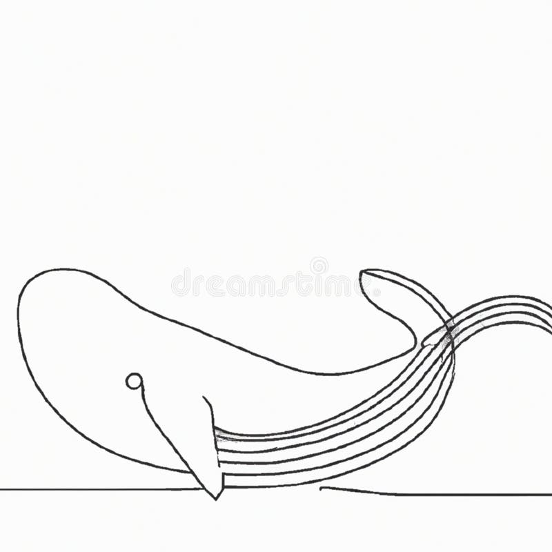 Doodle Drawing Illustrative Sketch of a Whale on a White Background ...