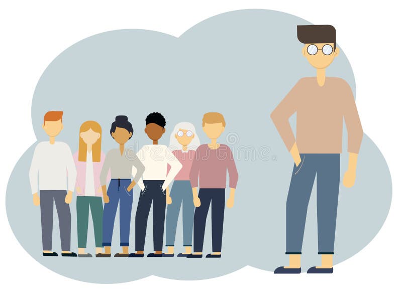 Illustration of One Man of Large Size and Against the Background of ...