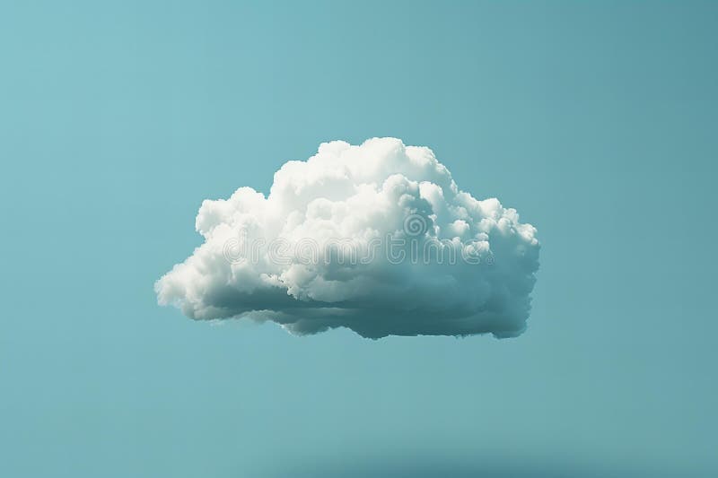 Illustration of One White Cloud Floating in the Sky Against a Solid ...