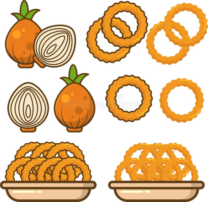 Illustration of Onion and Onion Ring Food Vector Stock Illustration ...