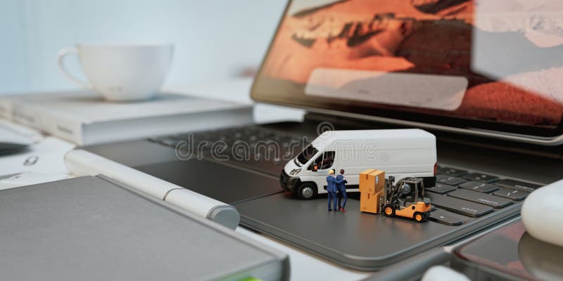 Shopping Online Illustration Concept Delivery Service 3d Vector Stock ...