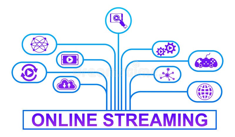 Concept of Online Streaming Stock Illustration - Illustration of social ...