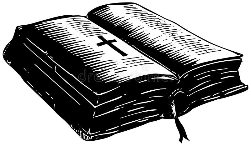 Illustration of an Open Bible Stock Vector - Illustration of religious ...