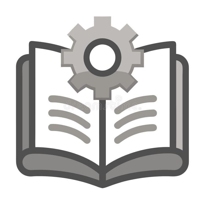 Technical Manual, Engineering Handbook: Open Book with Gear Icon Stock ...