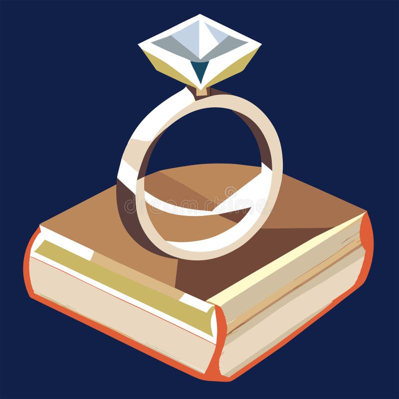 Illustration of an Open Book with a Ring and a Diamond. AI Generated ...