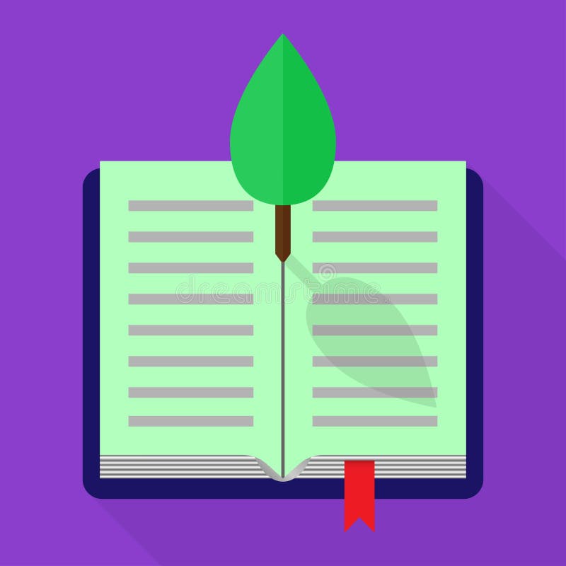 Cool Illustration of an Open Book with a Tree. Flat Design Editorial ...
