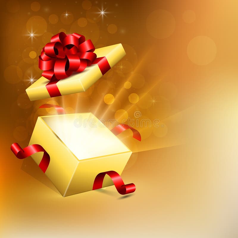 Opened Red Gift Box in the Shape of a Heart with Flying Hearts Stock ...