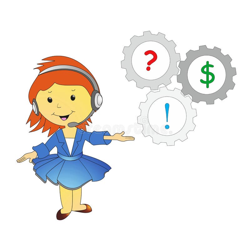 Illustration of operator stock vector. Illustration of cheerful - 54730248