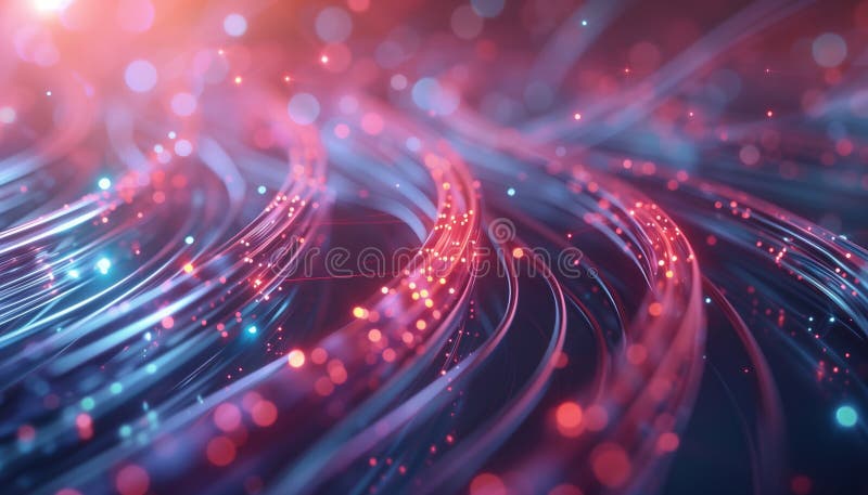 Illustration of Optical Fiber Cable Connection in Technology Background ...