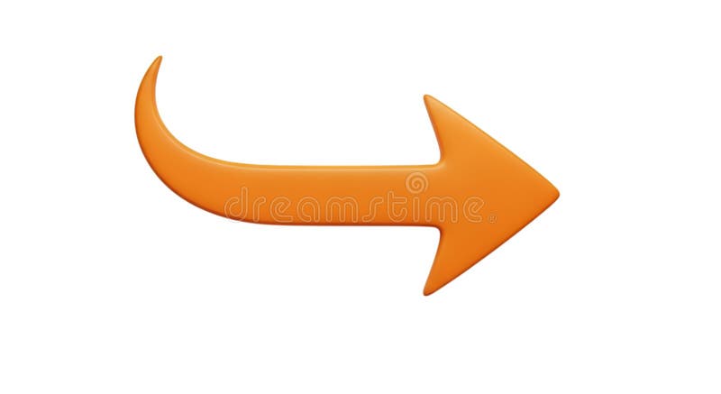 Orange Arrow Curves, Points Right, Direction Indicator, Navigation Sign ...