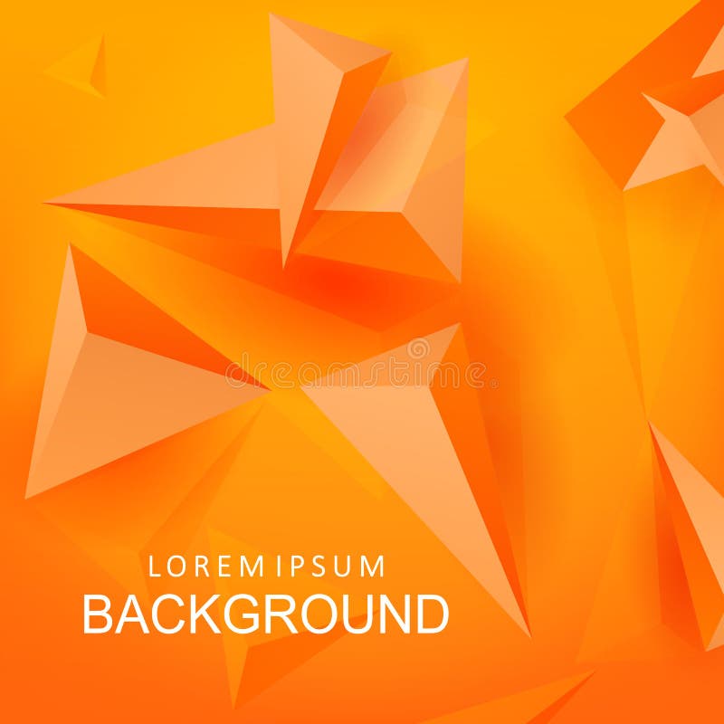 Illustration with Orange Color Gradient, Triangles with 3d Effect Stock ...