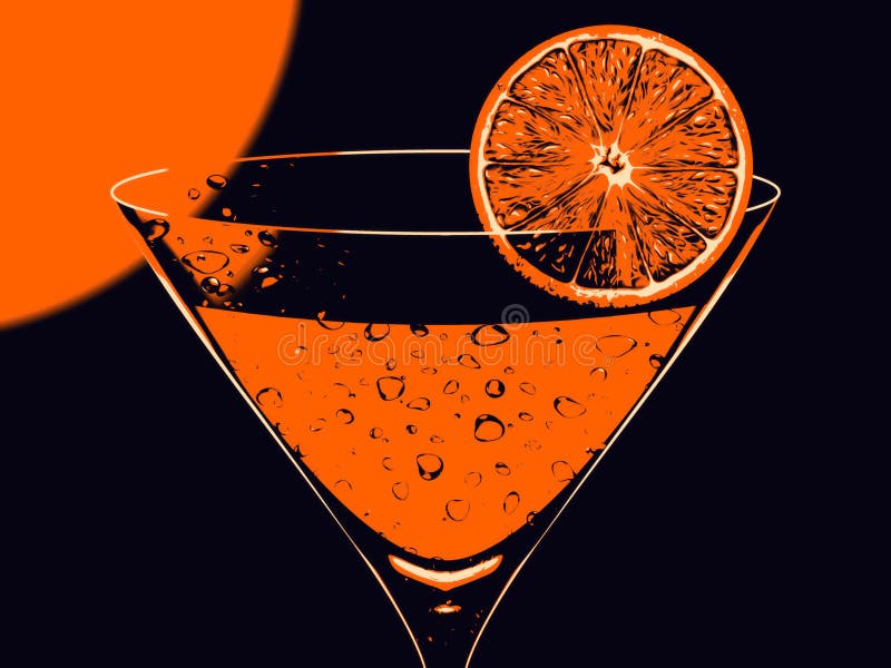 Illustration of an Orange Drink on a Dark Background Stock Image ...