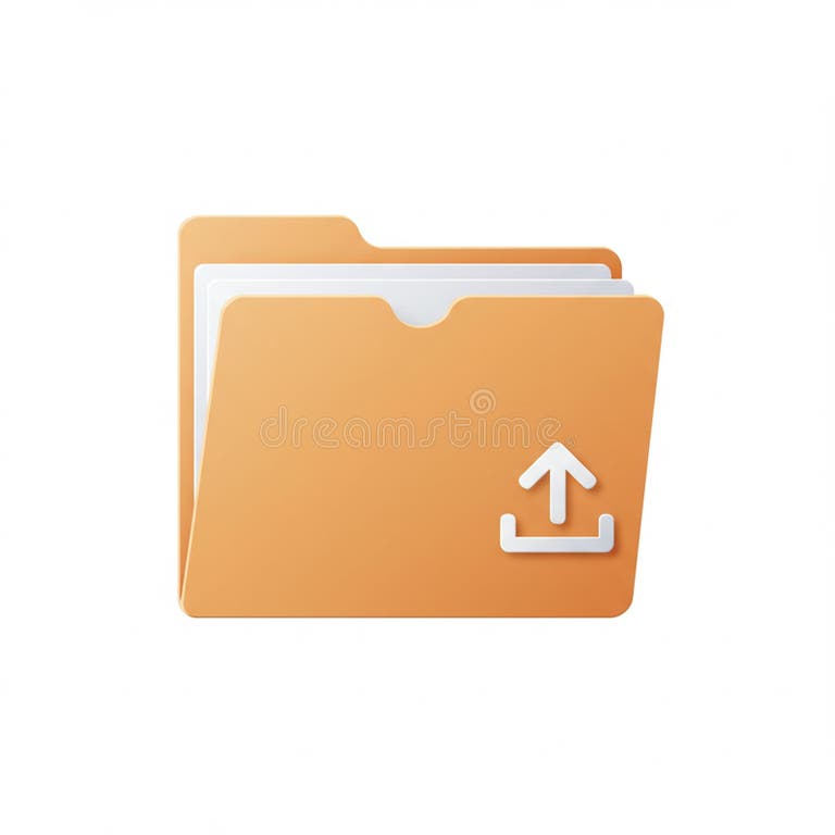 An Illustration of an Orange File Folder with an Upward-pointing Arrow ...