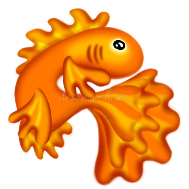 Illustration of a Orange Goldfish Fish on White Background Cartoon ...