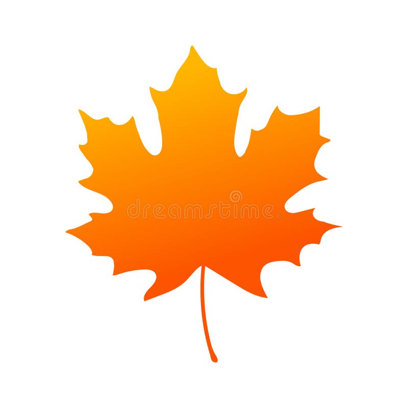 Vector Illustration of Orange Maple Leaf Silhouette. Stock Vector ...