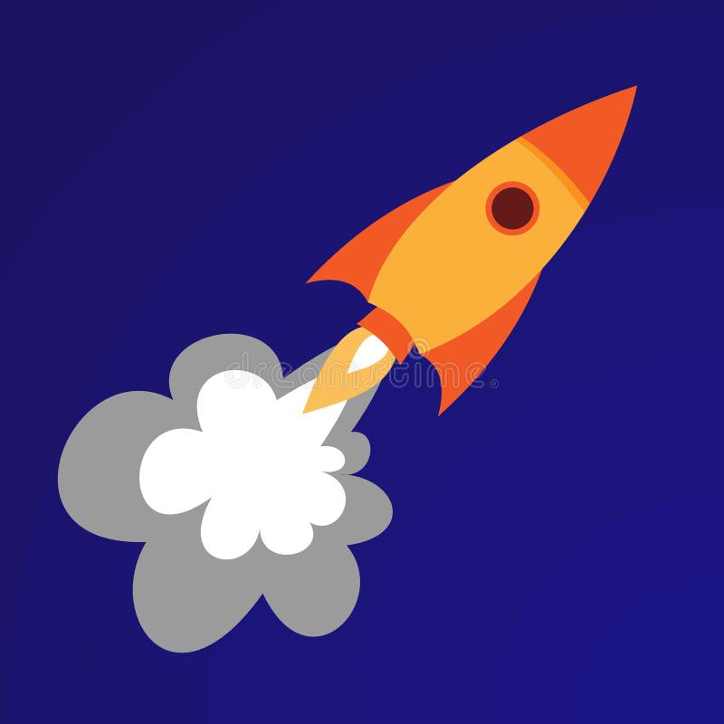 Orange Rocket, Illustration, Vector Stock Vector - Illustration of ...