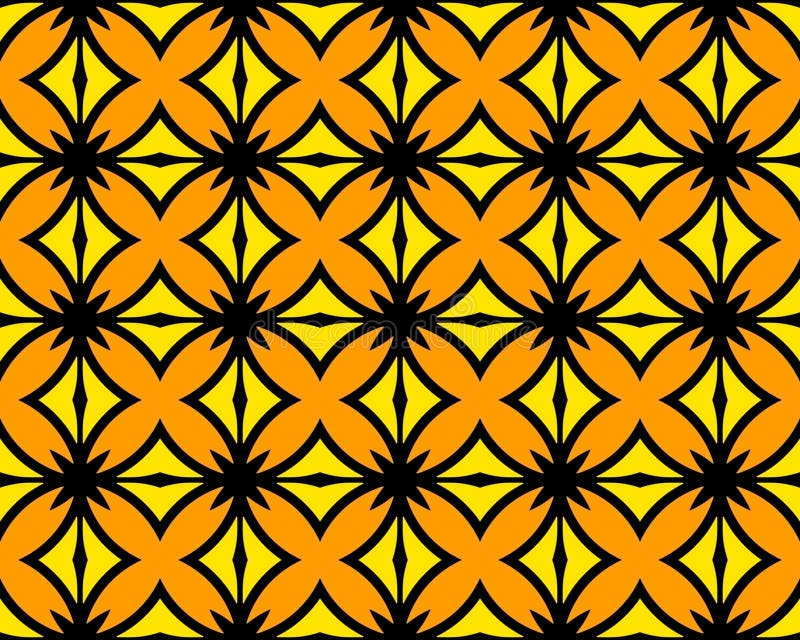 Illustration of Orange Seamless Background with Abstract Shapes Stock ...