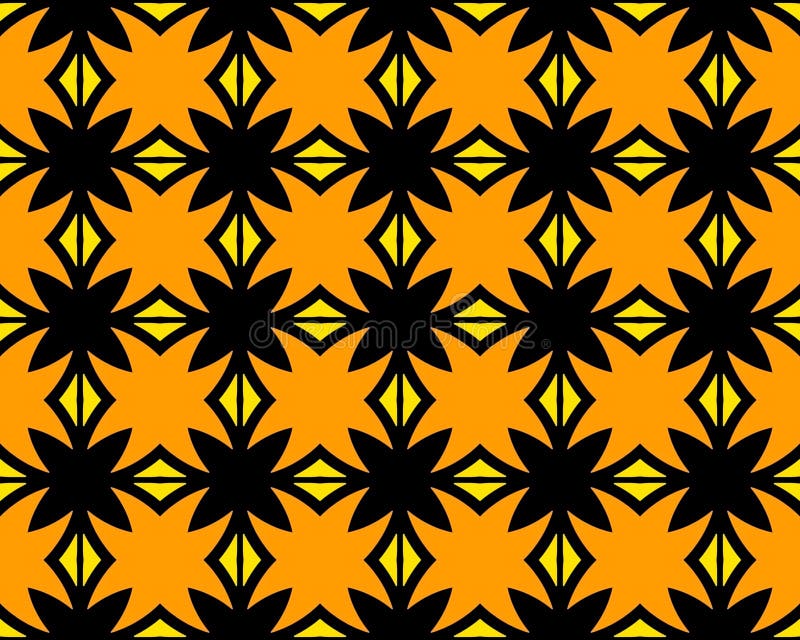 Illustration of Orange Seamless Background with Abstract Shapes Stock ...